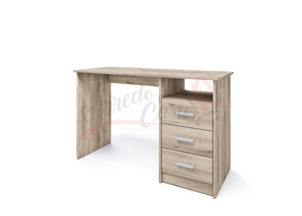 Scrivania da camera moderna con tre cassetti SCI13 123x76 rovere ...