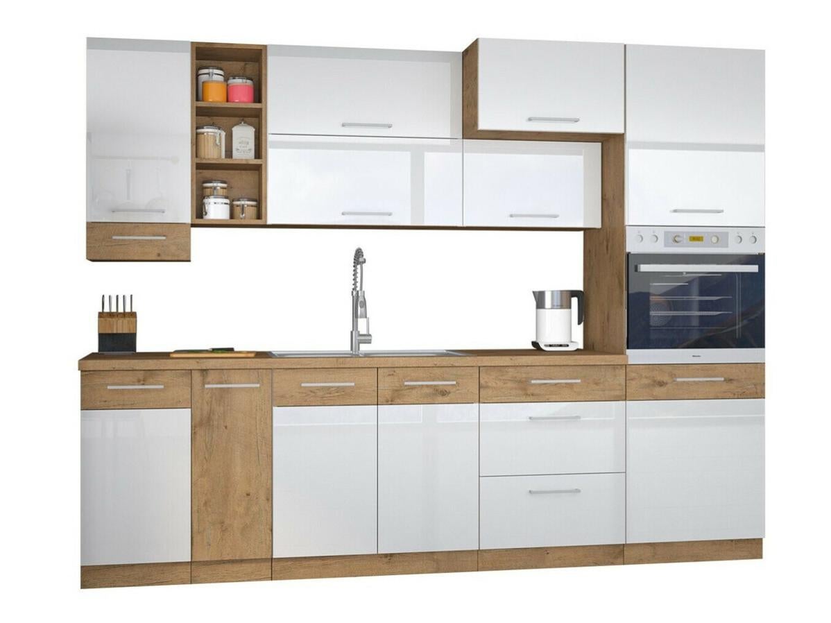 Conjunto de cocina Color 102, 270x57cm, Encimera, Aglomerado laminado ...