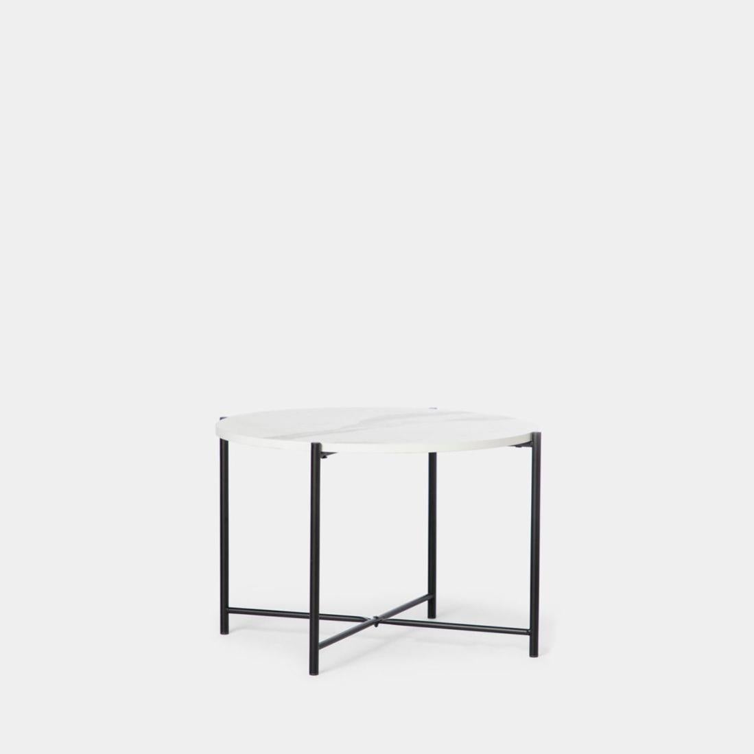 Table basse effet marbre avec pieds noirs Bota | Leroy Merlin