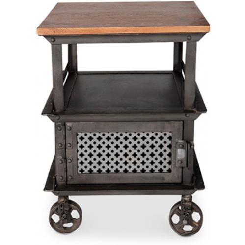 Table d'appoint à roulettes de style industriel - Avara Acier | Leroy ...