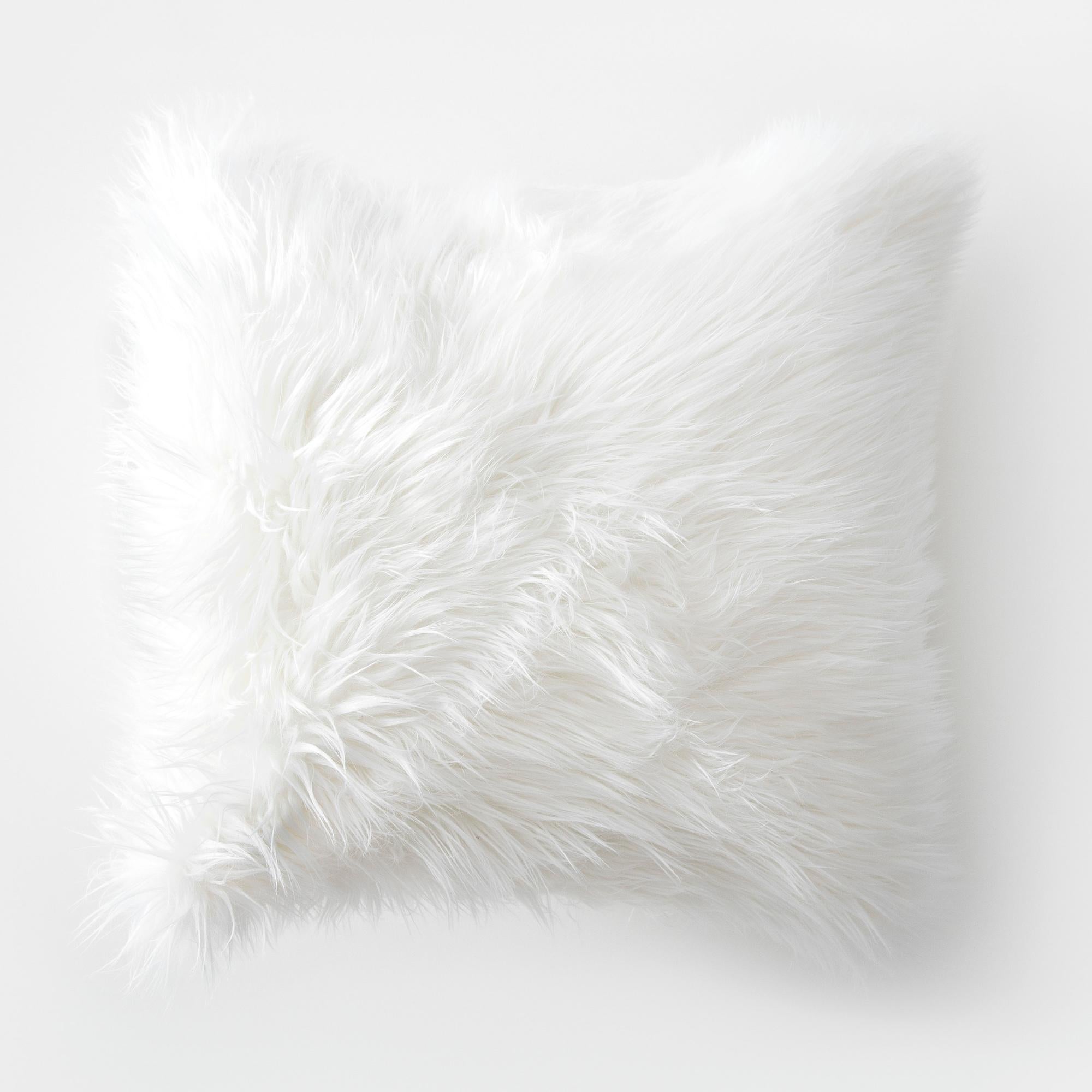 COUSSIN À POILS LONGS BLANCS 60X60CM | Leroy Merlin