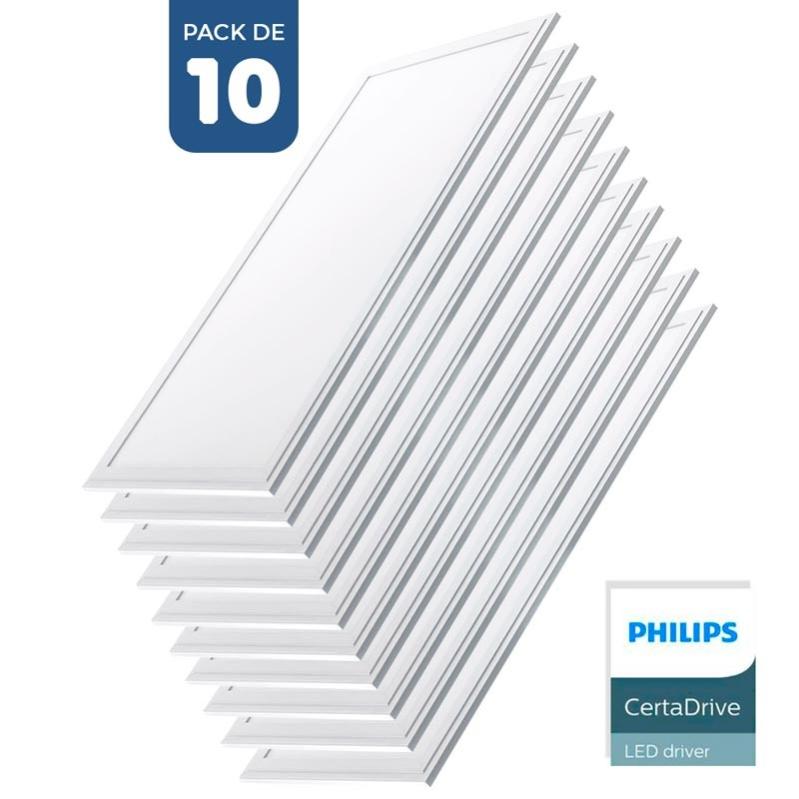Lot de 10 - Panneau LED 120x30 extra-plat - Driver Philips - 44W - UGR19 - Blanc Froid | Leroy ...