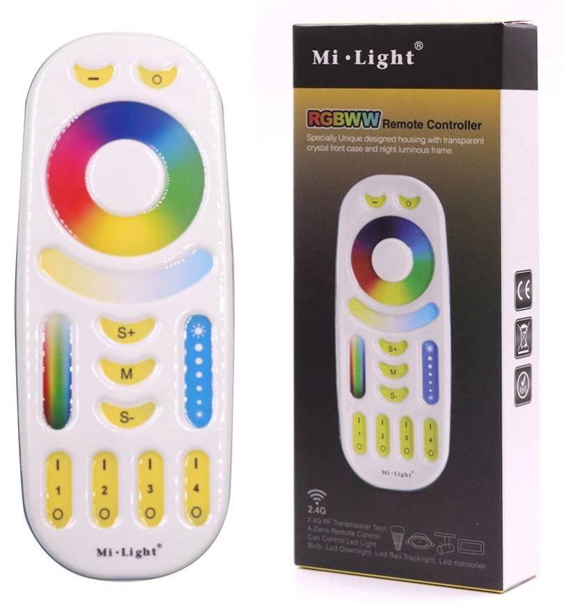 Mando a distancia LED RGB + CCT - 4 Zonas - BLANCO - FUT092 - Mi Light ...