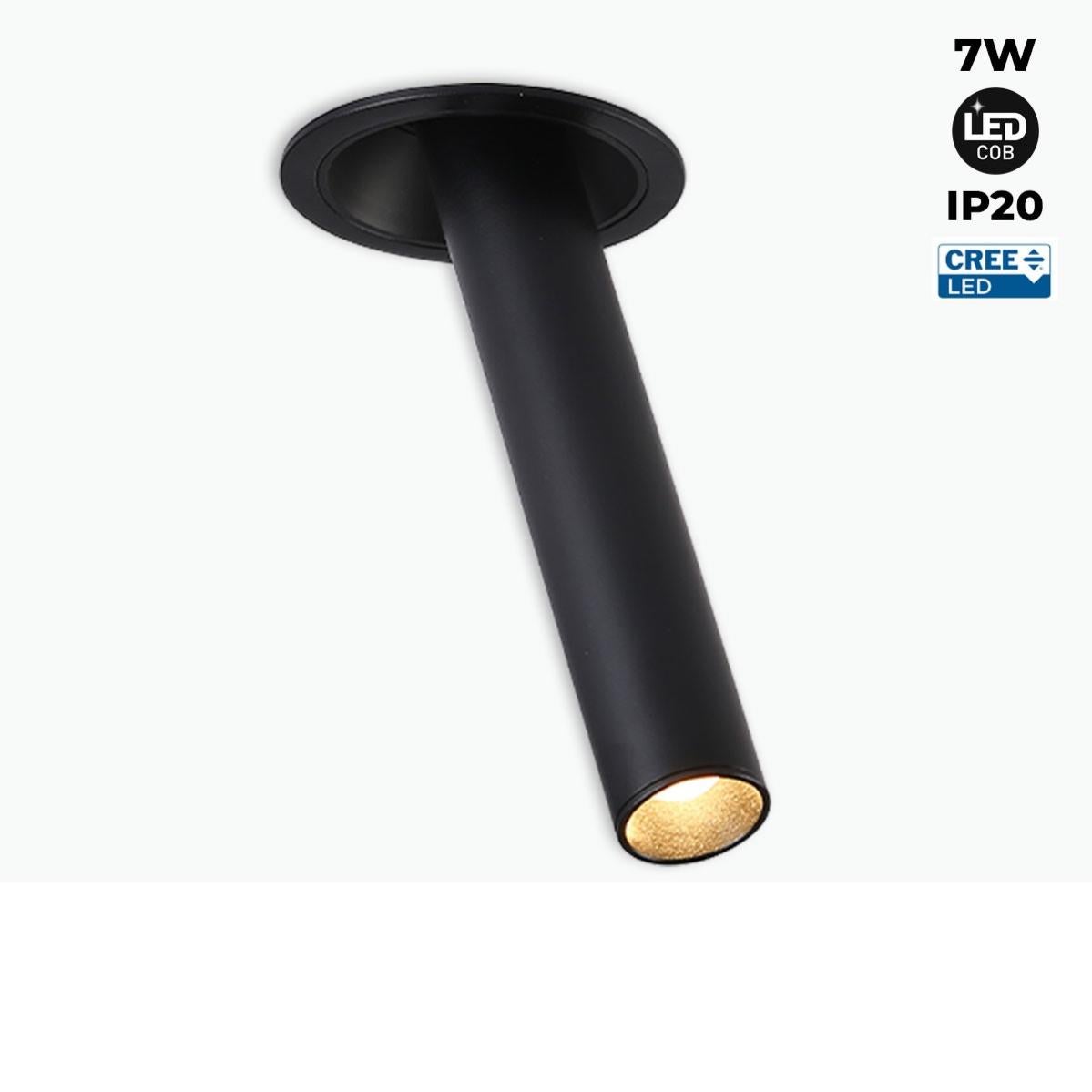 Spot LED encastré orientable "ALAI" - Zoom - 200mm - 2800K - LED COB ...