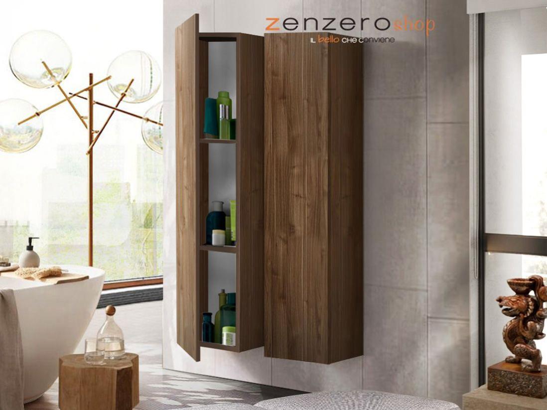 Due colonne da bagno sospese, Noce Dark, Zenzero Shop, ZLCINBAGNDDB ...