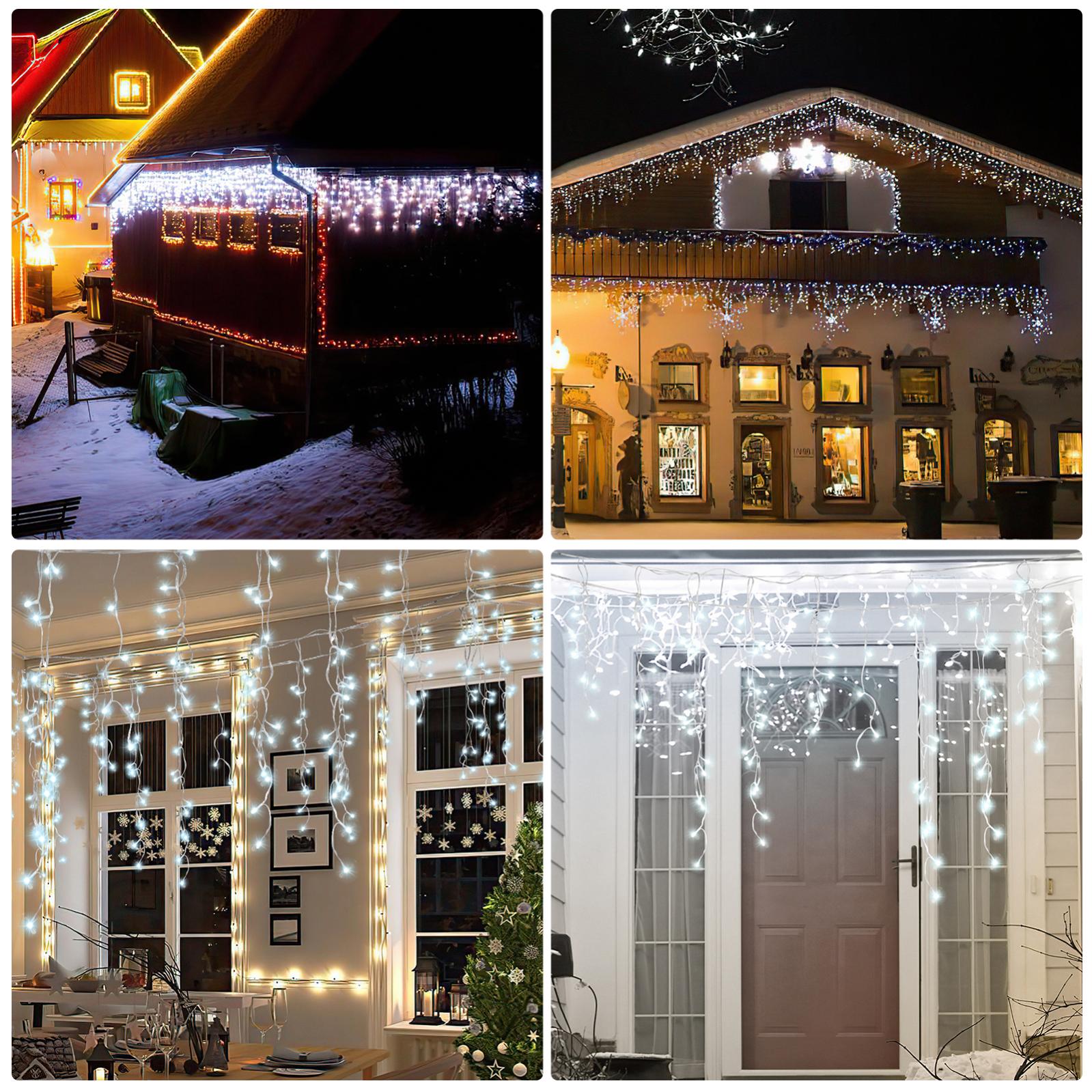 15m 400 LED Luci di ghiacciolo di pioggia gelata Lucine di Natale ...