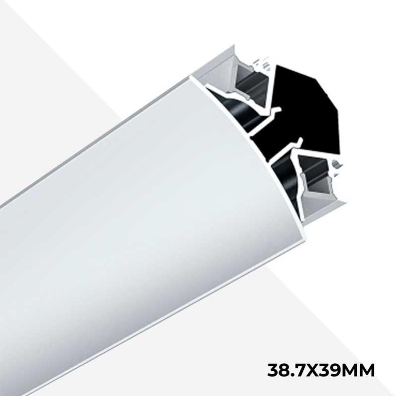Profilo in alluminio con doppia striscia di illuminazione a LED ...