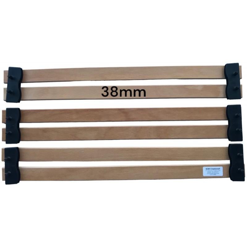 Lot de 6 Lattes 73 cm (730mm) largeur 38 mm épaisseur 8 mm 7 plis ...