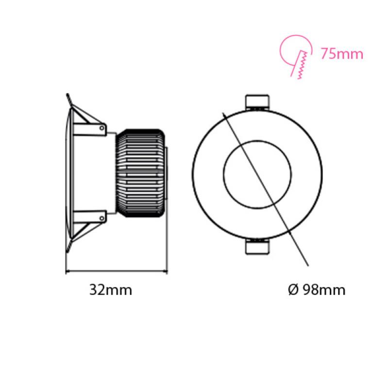 Spot ALEXA SMD LED rond noir 8W 7000K | Leroy Merlin