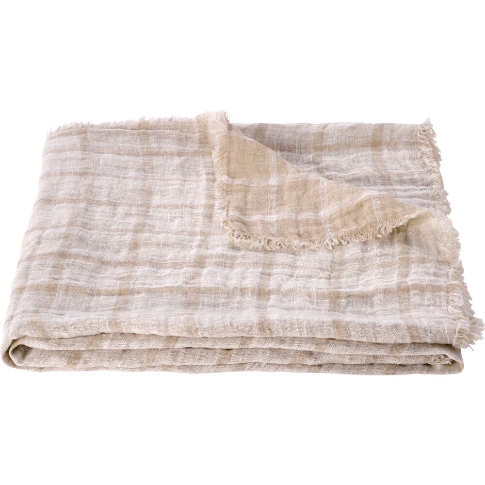 Plaid Lin Beige VALBEL ALINEA - L170 x larg130 cm | Leroy Merlin