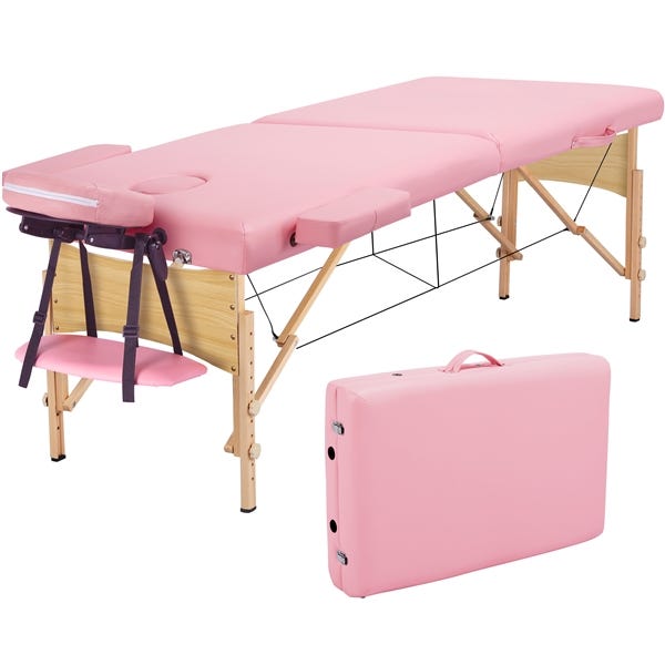 Yaheetech Table De Massage Pliante Lit De Massage 213 X 70 Cm Rose