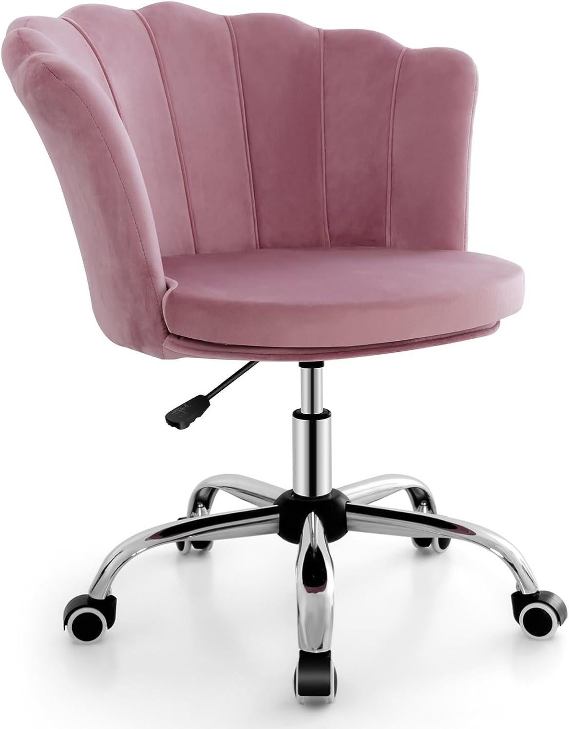 Fauteuil de Bureau en Velours avec 5 Roues Universelles, Chaise de ...
