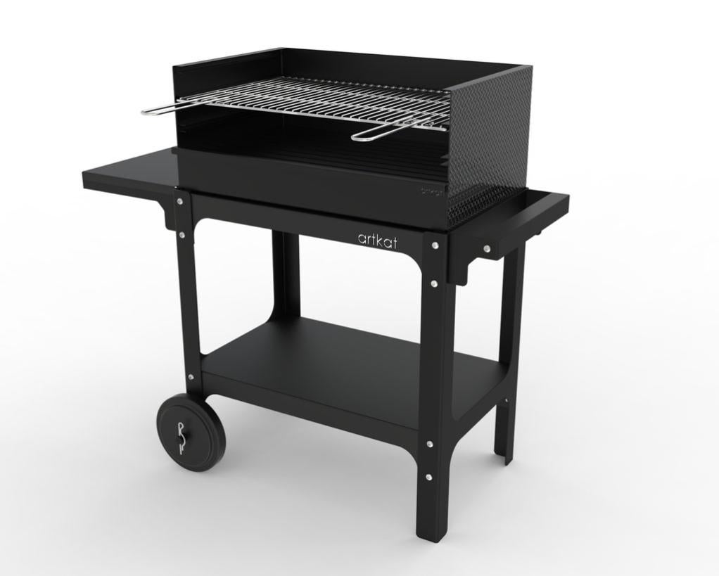 Barbacoa modelo Tona talla M + parrilla acero inoxidable + carro con ...