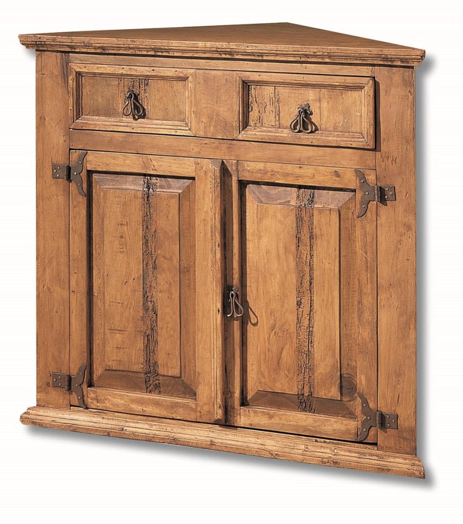 Buffet d'angle en pin massif coloris naturel - Longueur 97 x Profondeur ...