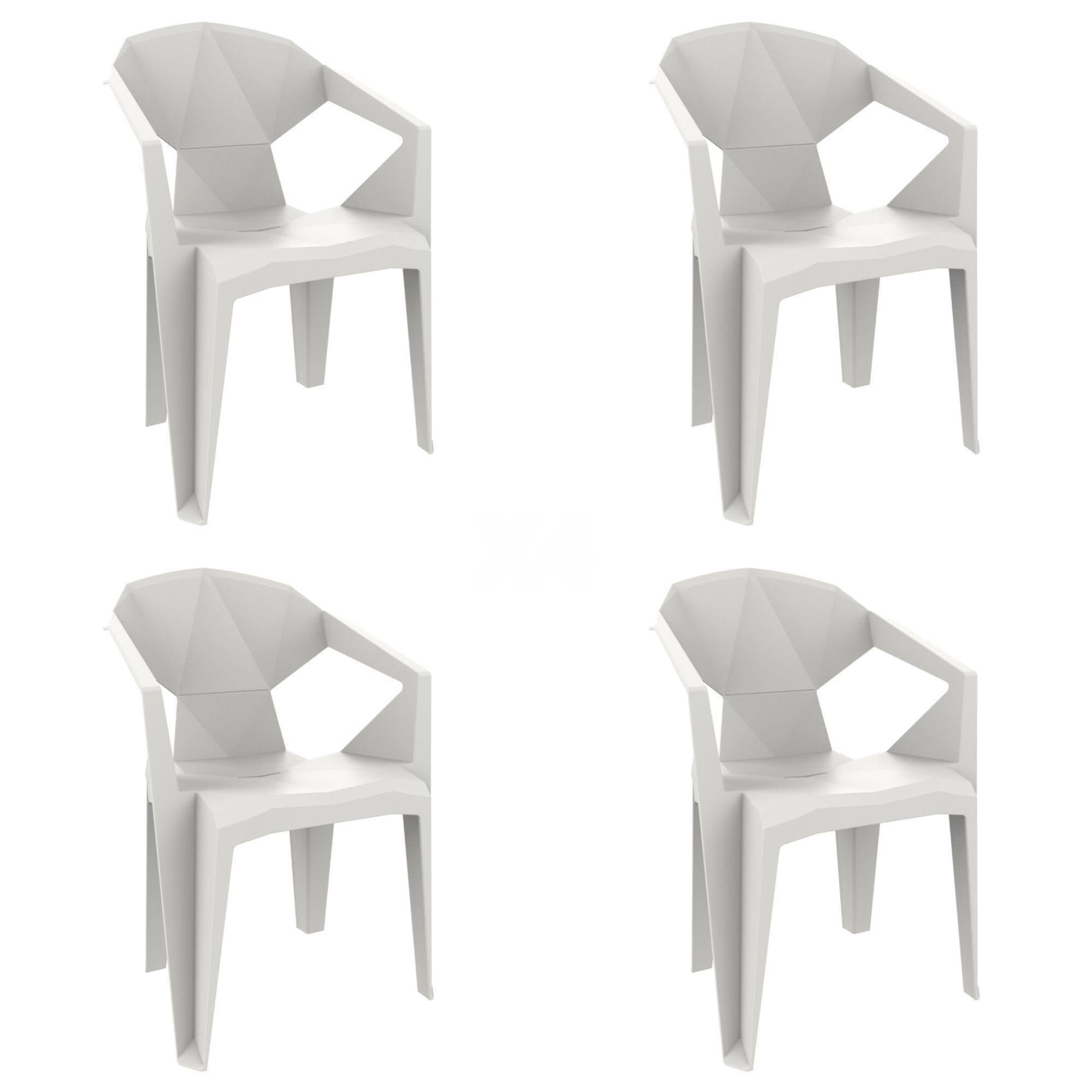 Garbar DELTA Set 4 Silla Con Brazos Exterior Blanco | Leroy Merlin