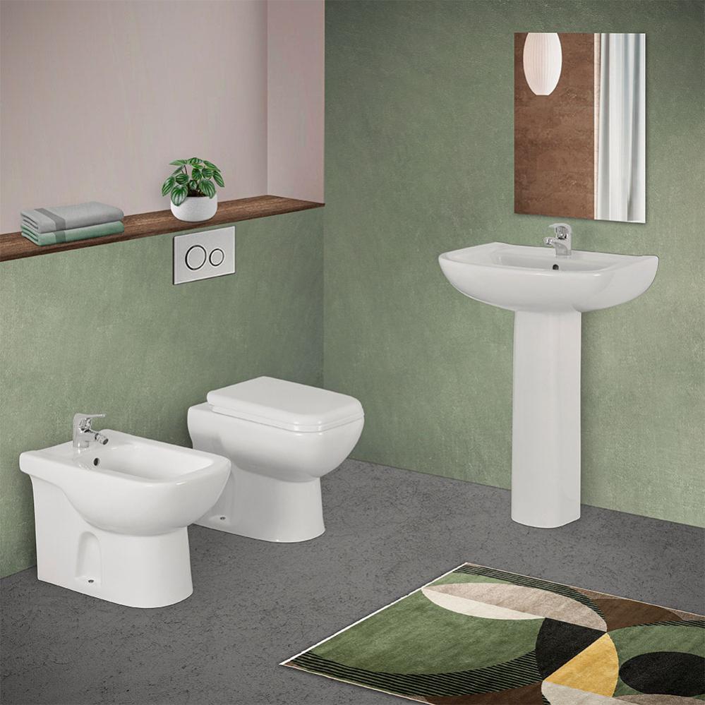 Sanitari tradizionali con scarico a terra e lavabo 60 cm con colonna ...