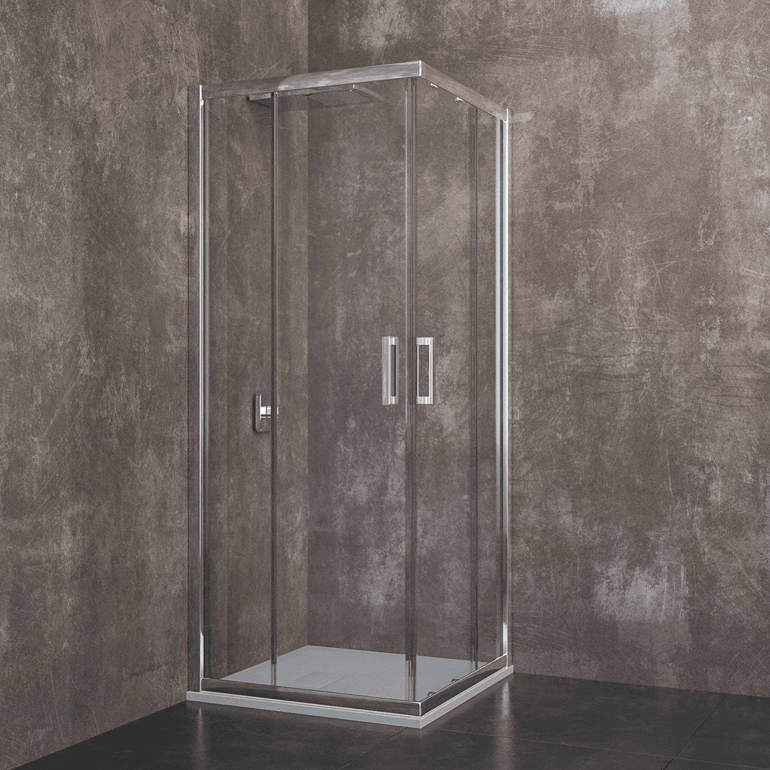 Box Doccia Quadrato 195 Cm H Porte Scorrevoli Ante In Cristallo ...