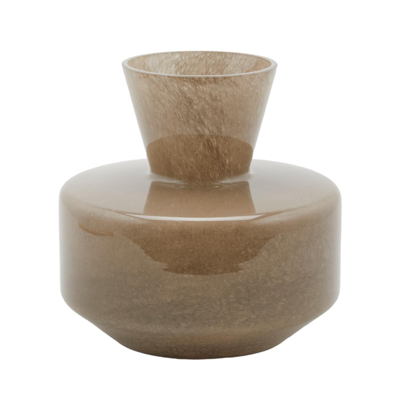 Vaso decorativo natalizio rotondo con collo stretto, color nocciola per ...