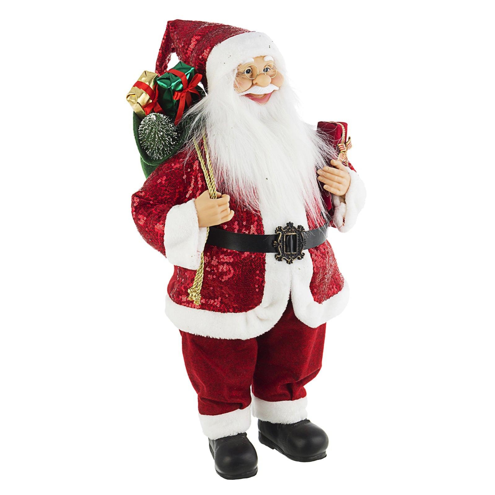 Statuetta Babbo Natale Holly rosso per interno decorazione natalizia / Large | Leroy Merlin