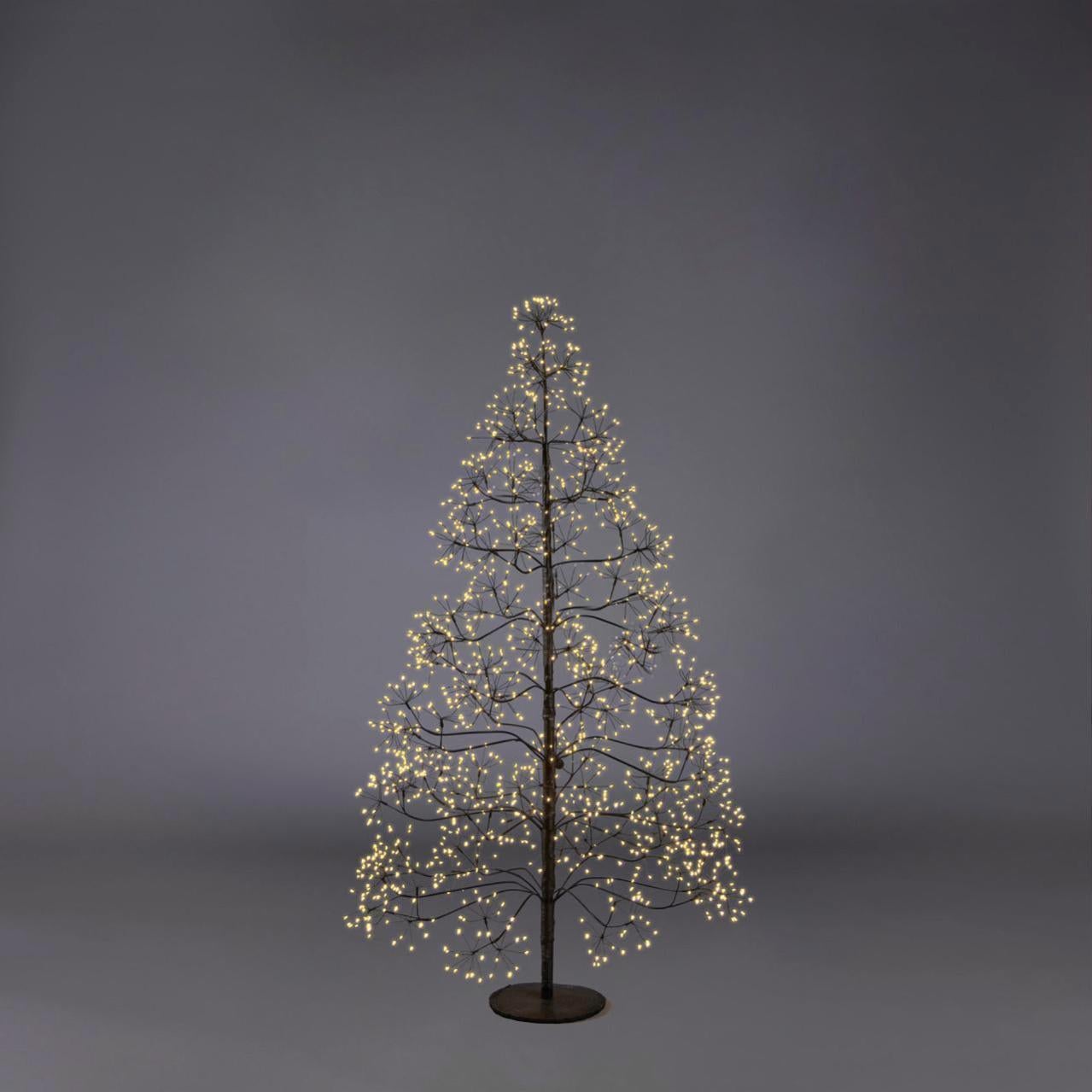 Albero di Natale Faggio con LED luminosi a luce calda decorazione natalizia / Nero / 150 cm ...