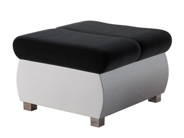 Pouf Comfivo 142, Nero, 39x60x60cm, Eco pelle + Arazzo, Gambe: Metallo | Leroy Merlin