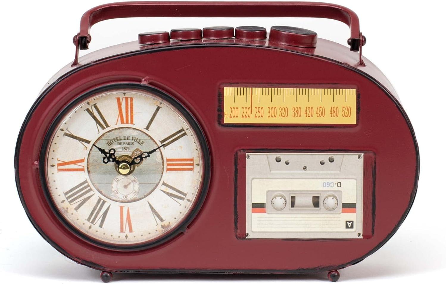Reloj de mesa radio vintage - Rojo | Leroy Merlin