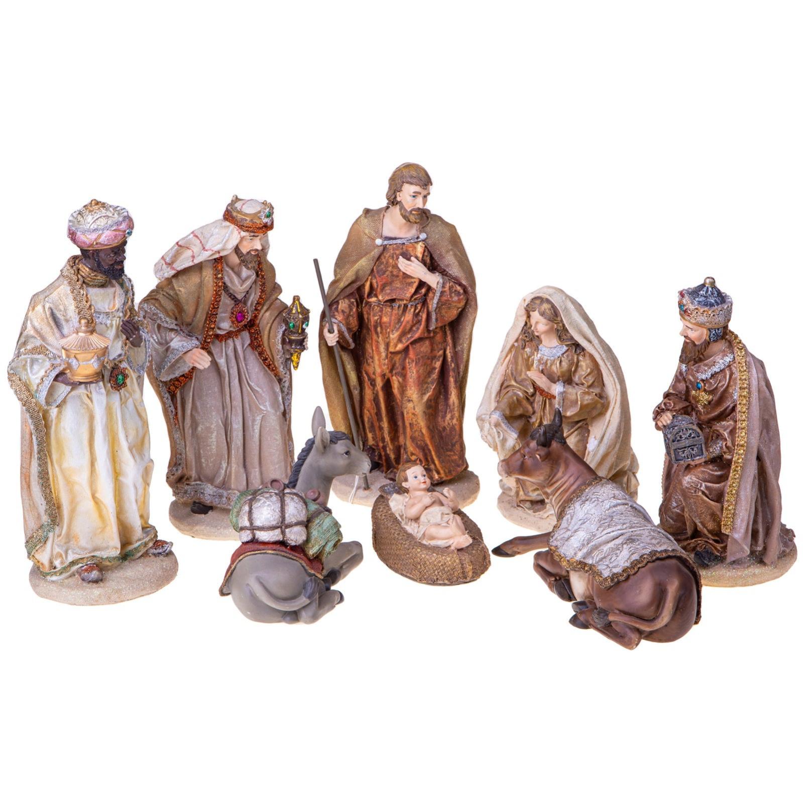Nativité en résine avec 8 statues pour crèche 30,5 cm décoration ...