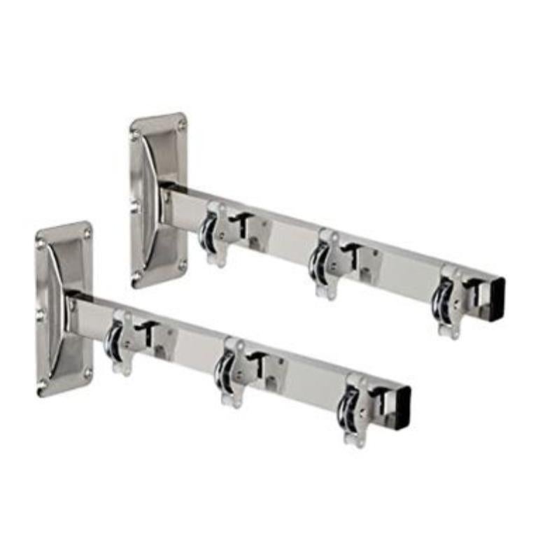 Tendedero de pared 3 poleas inox juego | Leroy Merlin