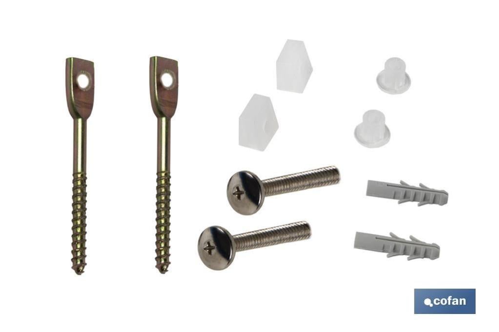 CONJUNTO TORNILLOS HORIZONTALES FIJACIÓN INODORO M5 X 75 | Leroy Merlin