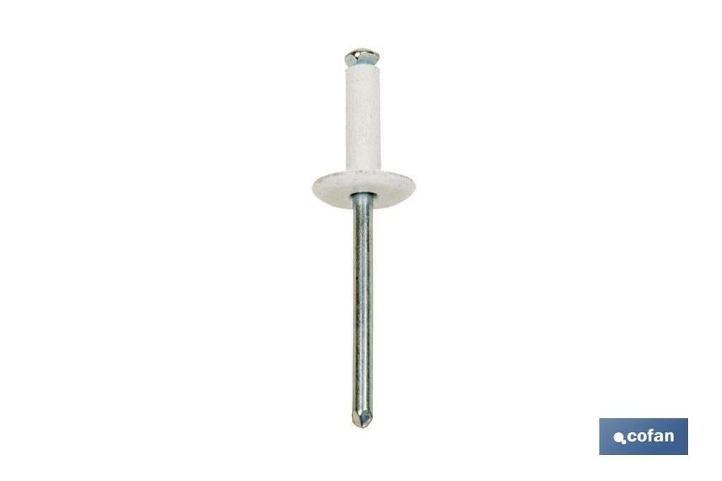 REMACHE FLOR CABEZA ANCHA 4,8X21MM BLANCO | Leroy Merlin
