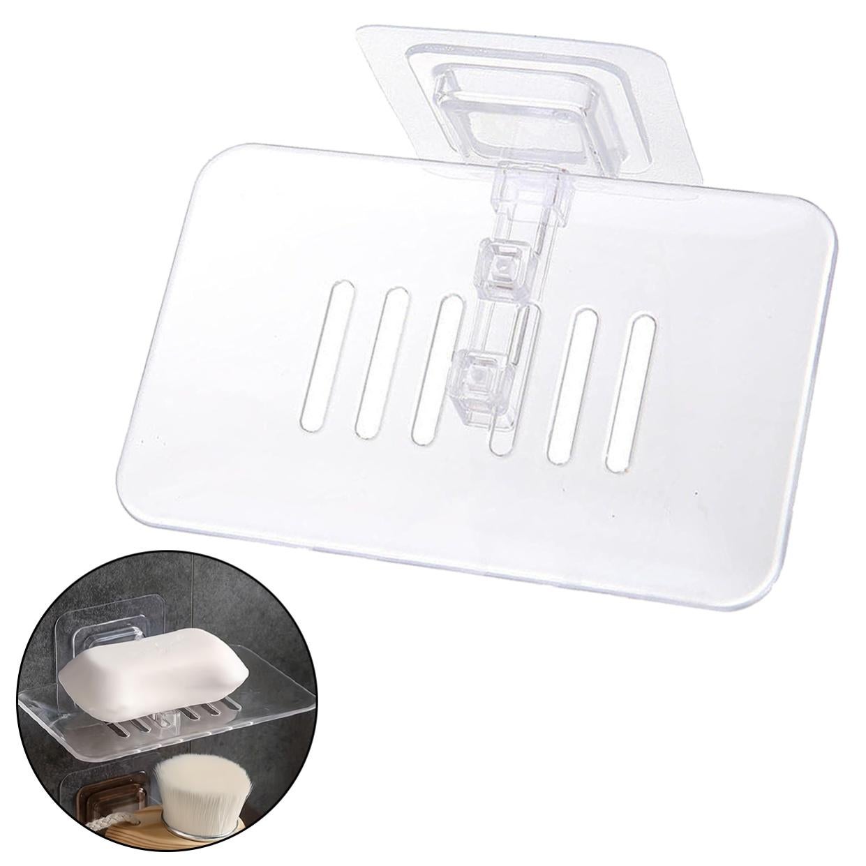 Porte-savon Transparent sans trace, porte-savon mural en cristal, porte ...