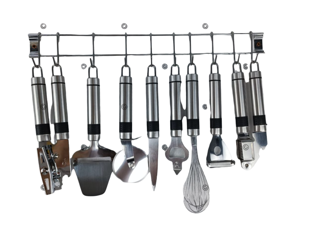 Set per cucina 9 pezzi utensili per cucina in acciaio | Leroy Merlin