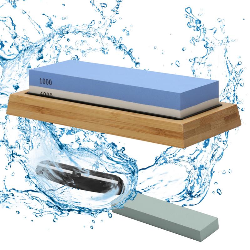 1000/6000 ensemble de pierres à aiguiser taillées en pierre à aiguiser, affûteur de coupe, avec ...