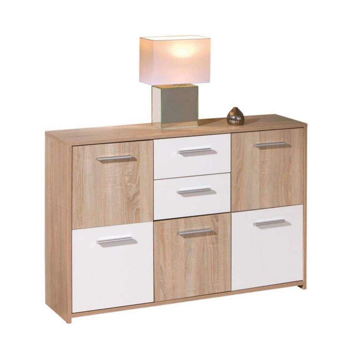 Buffet Mobile Moderno Bianco e Rovere con Ante Cassetti da Salotto ...