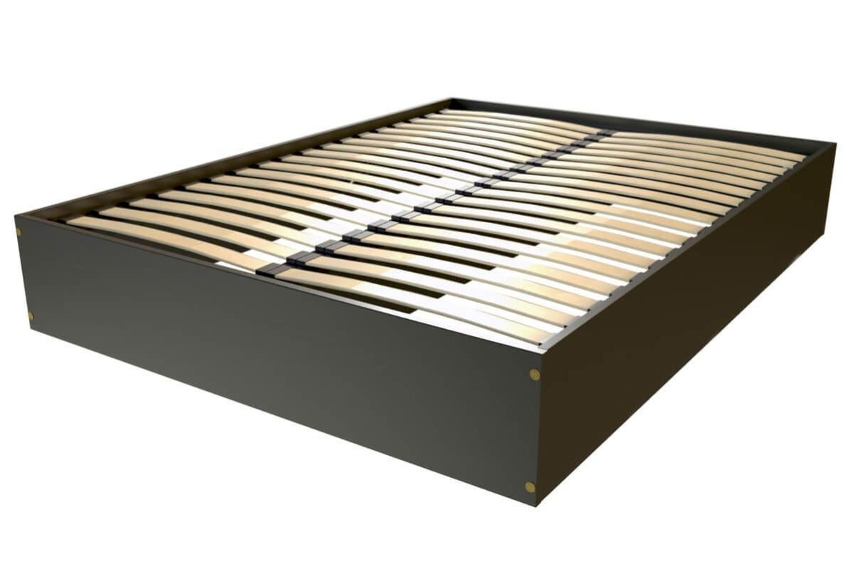 Letto a cassettone a 2 posti in legno massiccio, Colore: Wengé ...