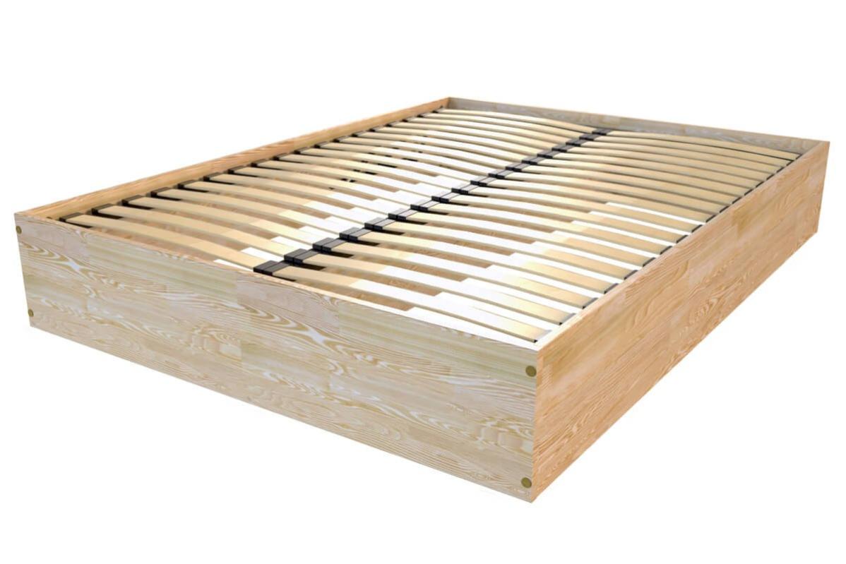Letto a cassettone a 2 posti in legno massiccio, Colore: Vernice ...