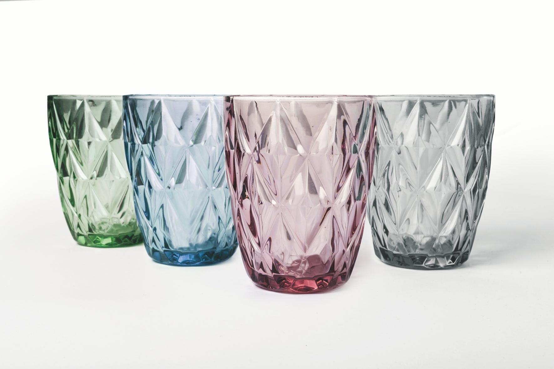 Bicchieri in vetro colorato set 4 bicchieri acqua 240 ml Renaissance ...