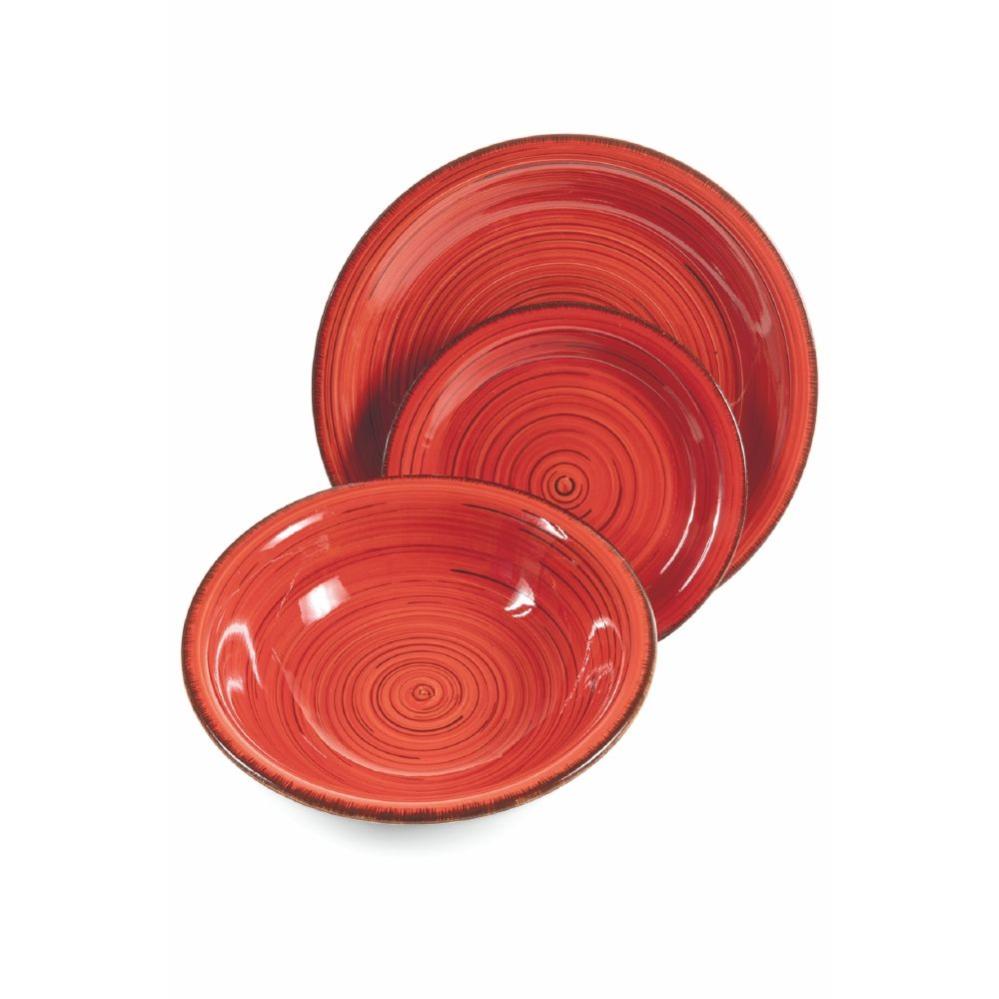 Piatti da portata in ceramica rossa 4 posti tavola servizio 12 pezzi ...