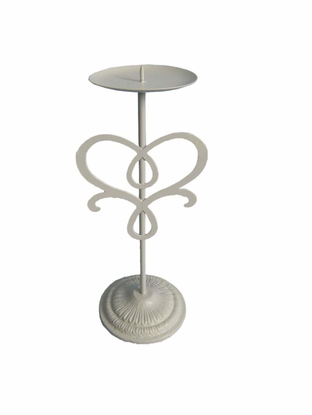 Candela Holder Center Table décorative en acier blanc ancien | Leroy Merlin