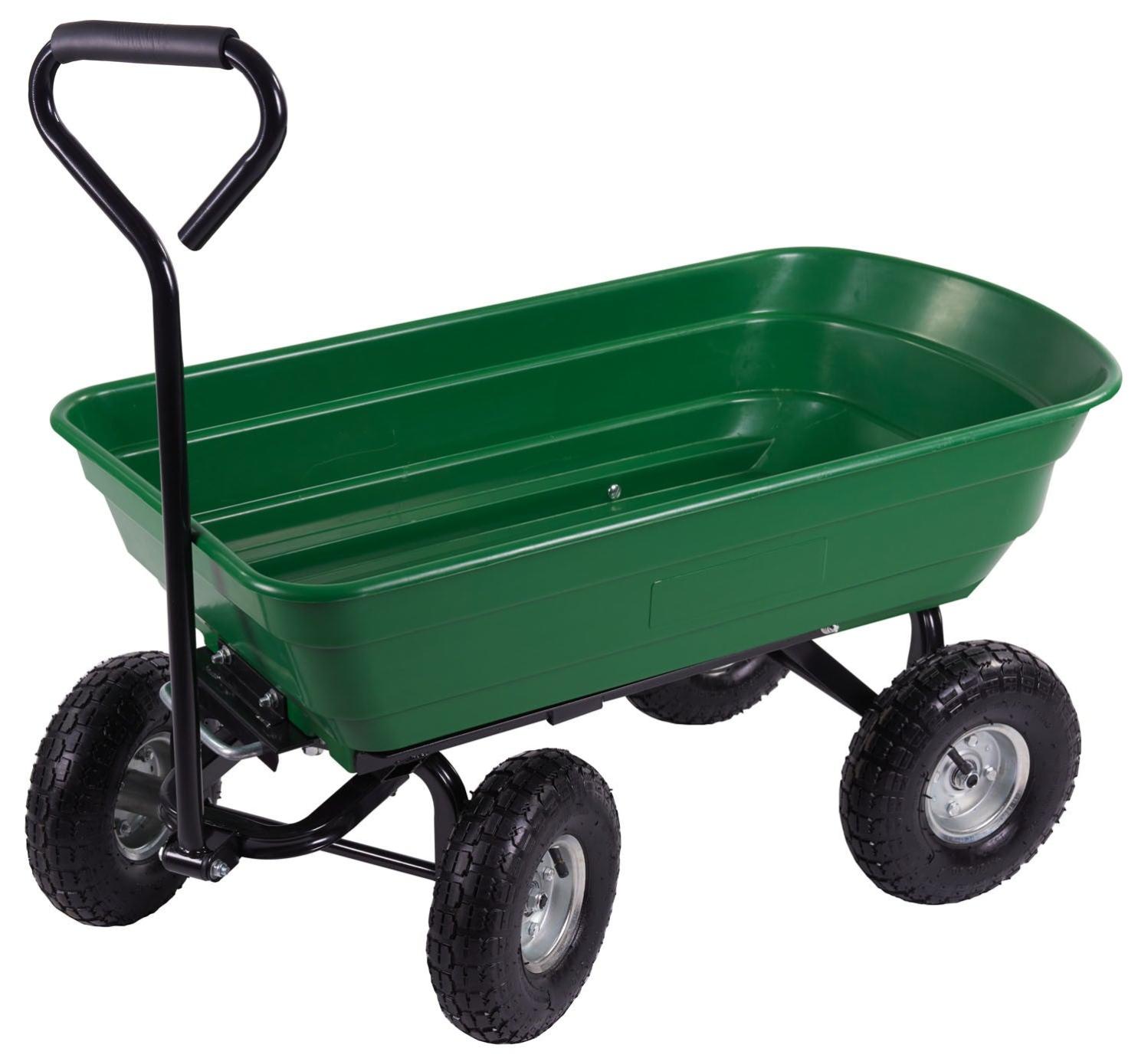 Carrello carriola ribaltabile portata 250 Kg da giardino 4 ruote Green ...