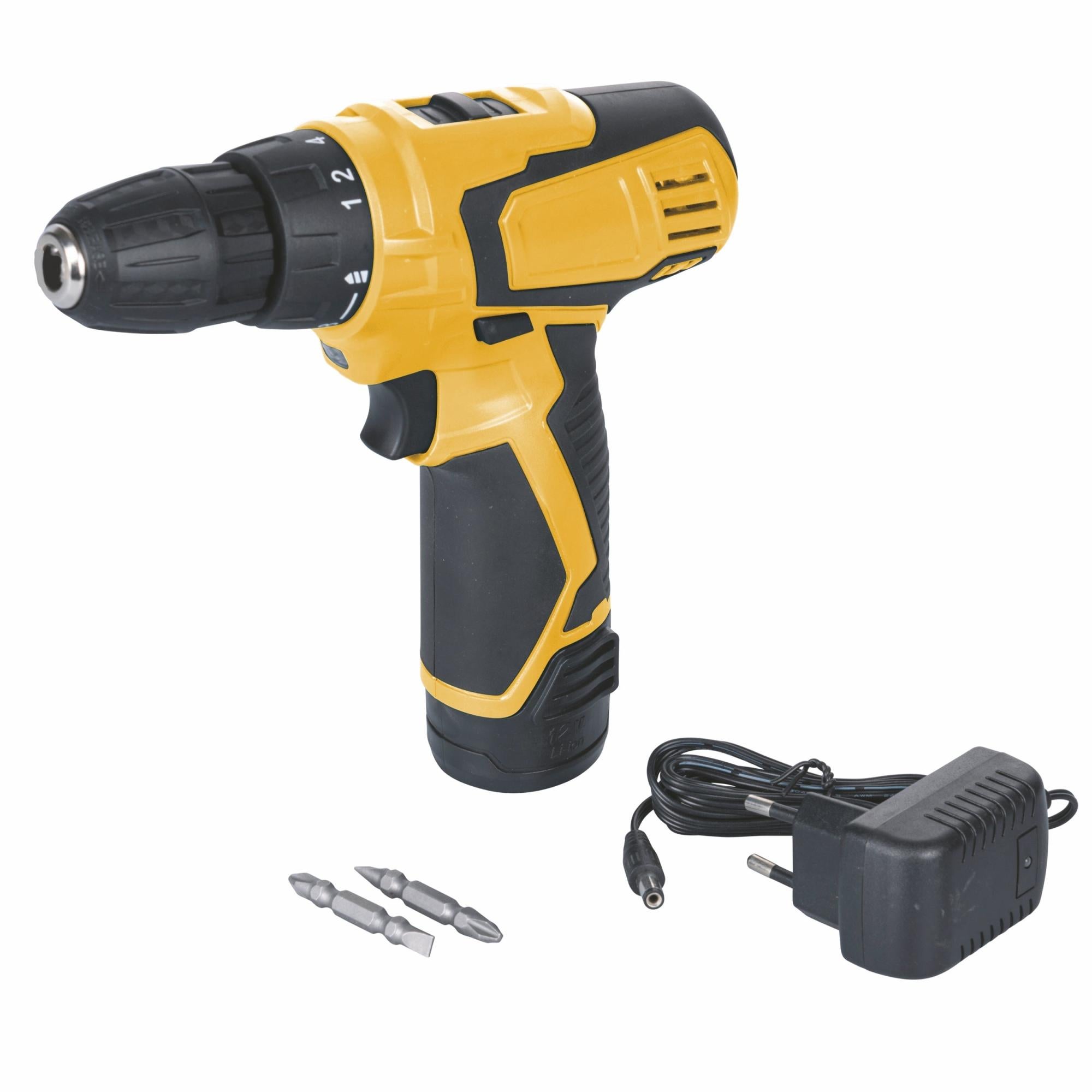Trapano avvitatore a batteria litio 12V con mandrino automatico kit ...