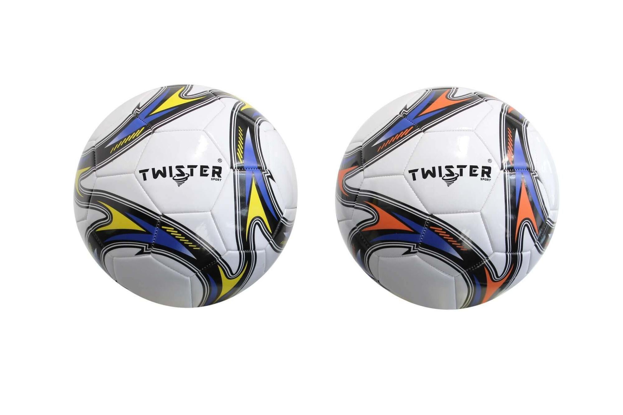 Boule de football en cuir et blanc et bleu PVC Ø21 cm Taille 5 Twister ...