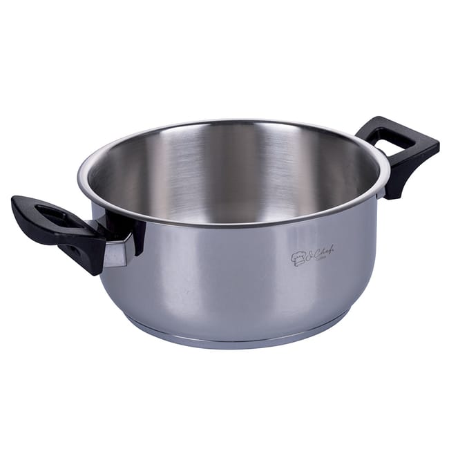 Pentola casseruola in acciaio inox 18/10 con triplo fondo a induzione ... Pentola casseruola in acciaio inox 18/10 con triplo fondo a induzione ...