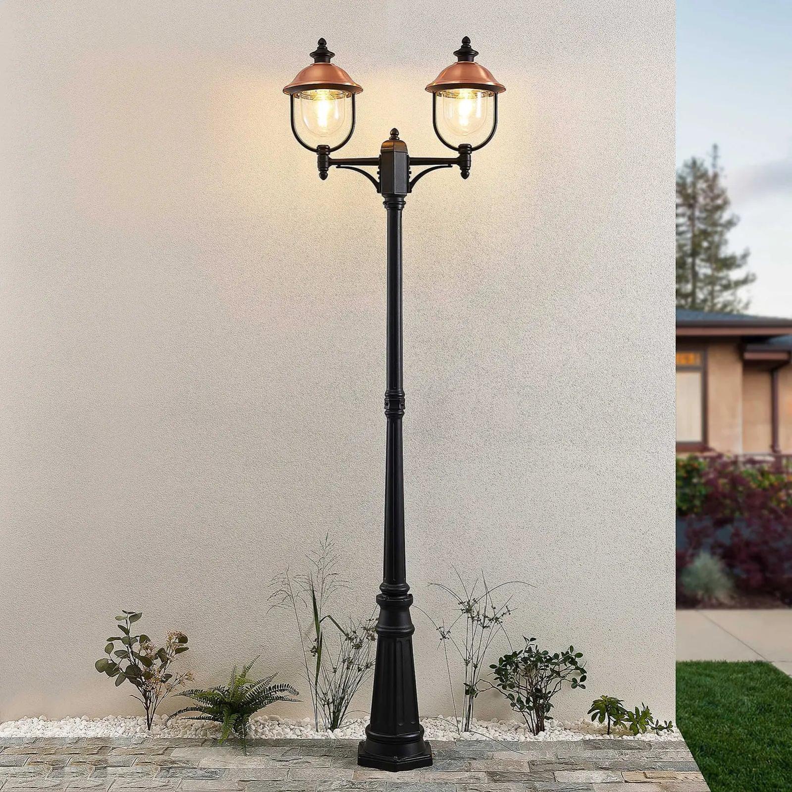 Lampione per esterno Apollo 2 luci estensibile a 252 cm in alluminio ...