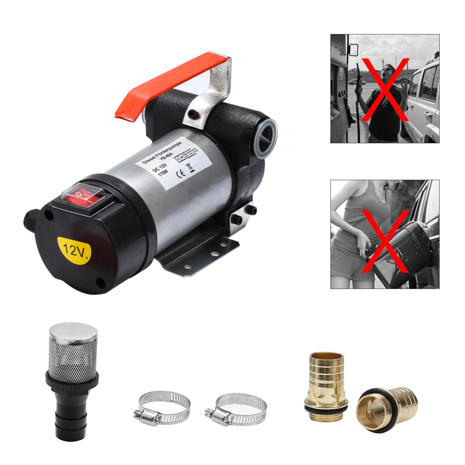 Pompe à Fuel ou Gasoil bio Autoaspirante 12V/175W 40l/min Pompe diesel ...