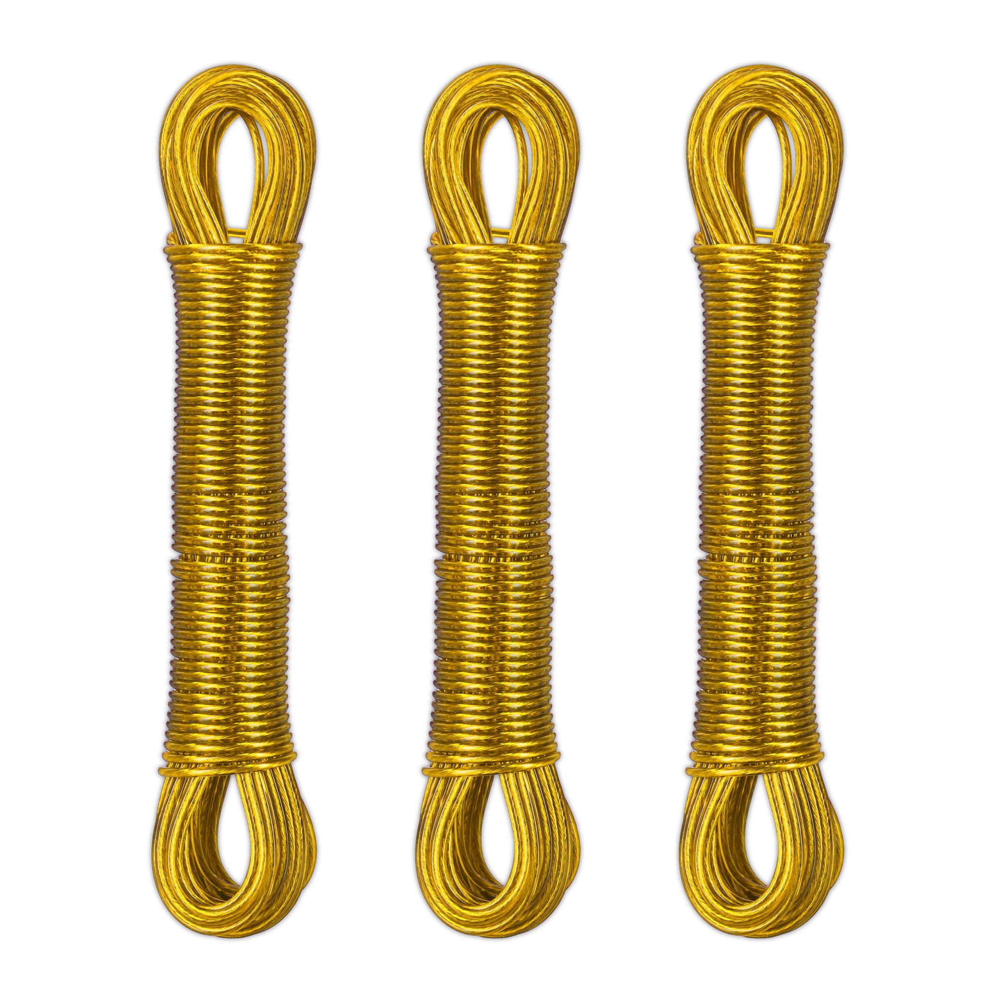 Relaxdays Filo Stendibiancheria per Esterno e Interno, Set 3, 20 m ...