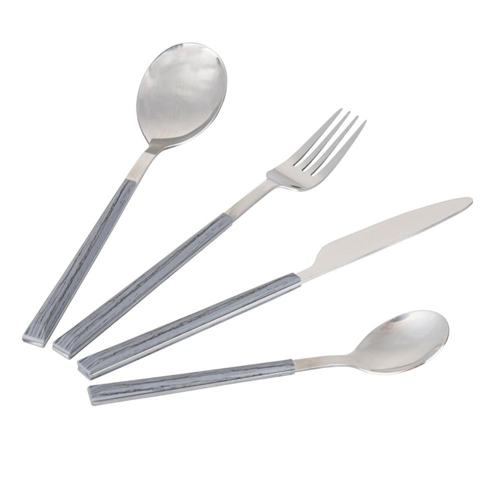 Set 24 Posate "Copenaghen", Acciaio Silver, Plastica Abs, Azzurro ...