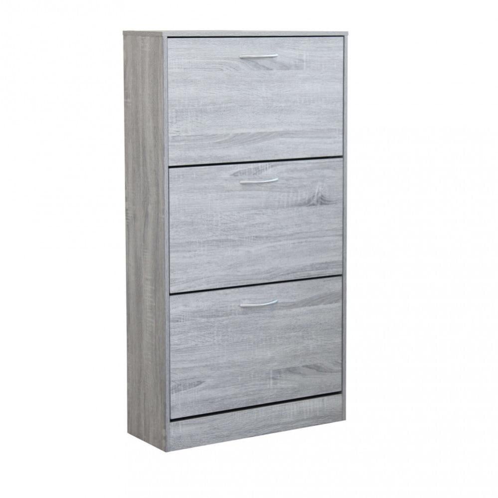 Mobile scarpiera 3 ante "VICKY", Legno, Grigio chiaro 60x24x115cm ...
