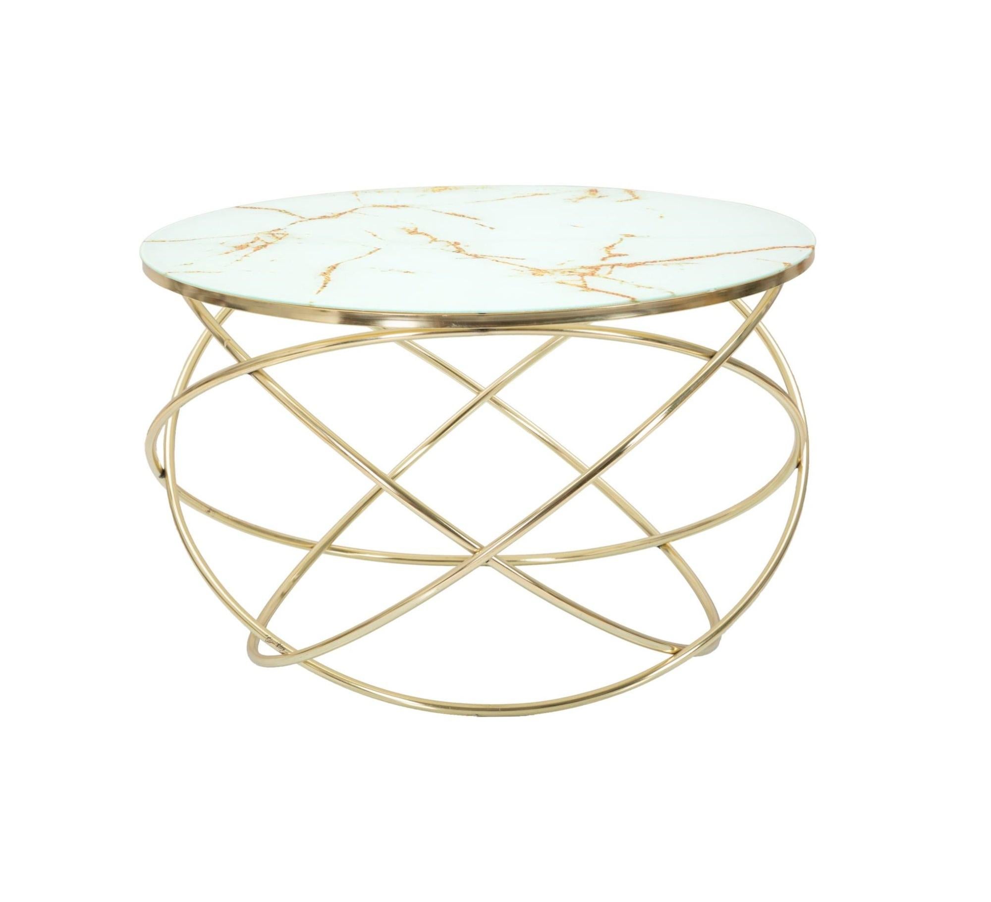 Tavolo da salotto "GLOBE", Metallo, Oro 75x48cm | Leroy Merlin