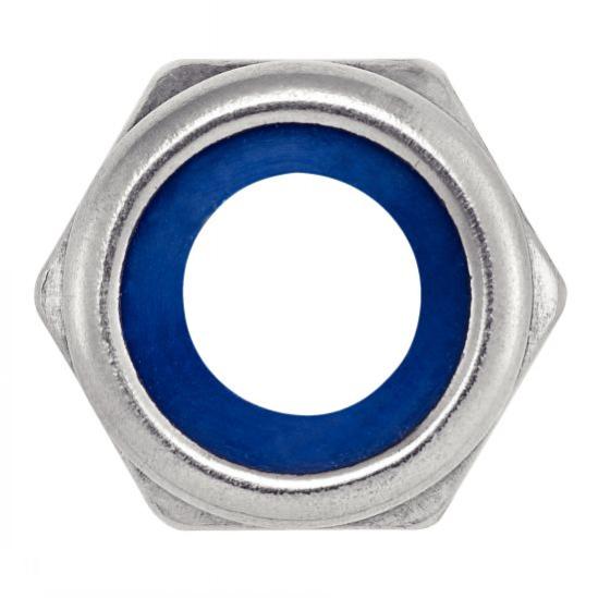 Ecrou hexagonal indesserable lubrifié avec bague nylon - Inox A2 M16 ...